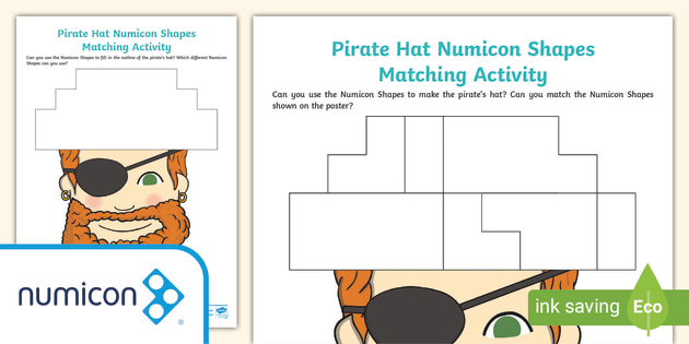 Pirate Hat Numicon Shape Outline and Matching Posters Pack