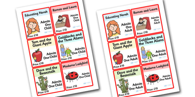 The Theatre Role Play Tickets (teacher made)