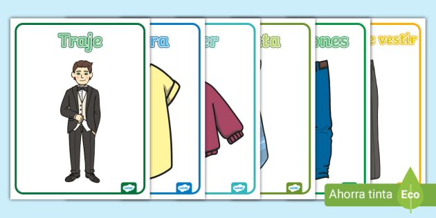 Paquete de carteles: La ropa con nombres (Teacher-Made)