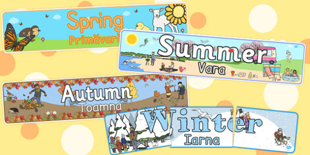 Four Seasons Display Banners English/Romanian (teacher made)
