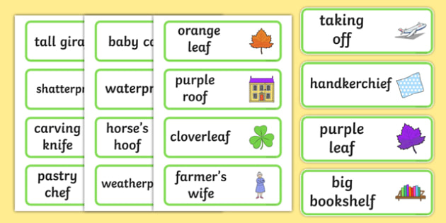 Three Syllable Final 'F' Sound Word Cards (teacher made)