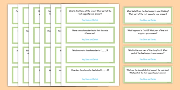 Fourth Grade Reading Literature Editable Question Cards