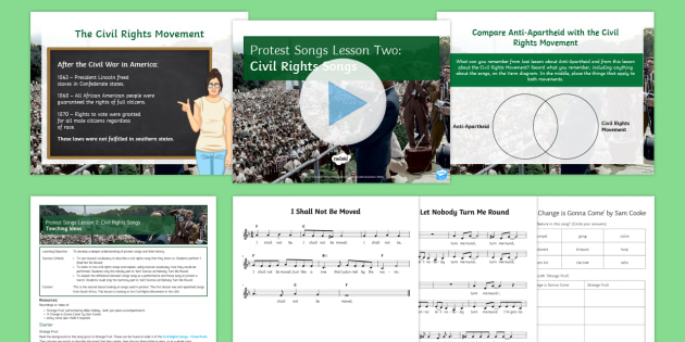 Protest Songs Lesson 2: Civil Rights Songs Lesson Pack