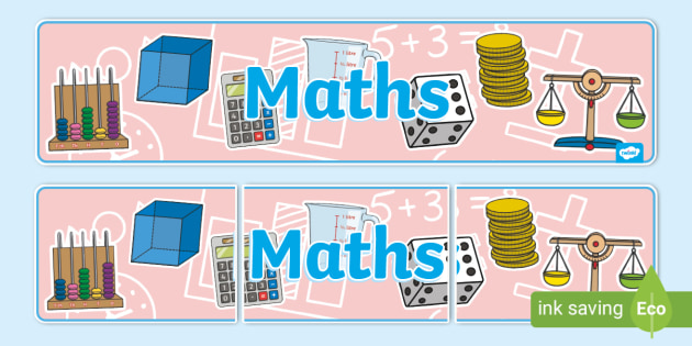 👉 Pastel Maths Display Banner,Maths Banner (teacher made)