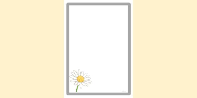 FREE! - Simple Blank HD Flower Border | Page Borders | Twinkl