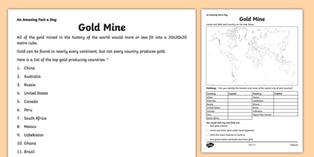 Gold Mine Worksheet / Worksheet (teacher made)