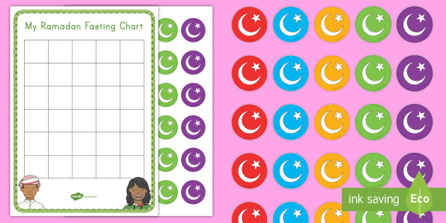 * NEW * Ramadan Fasting Sticker Reward Chart - islam, islamic
