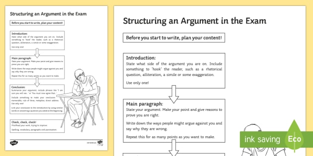 GCSE How To Structure An Argument Worksheet Worksheet