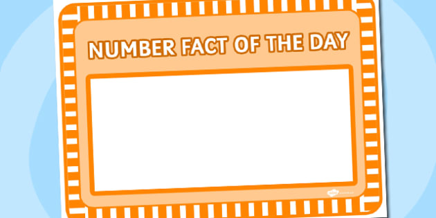 👉 Number Fact of the Day Sheet (teacher made)