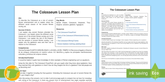 The Colosseum Lesson Plan- (teacher made)
