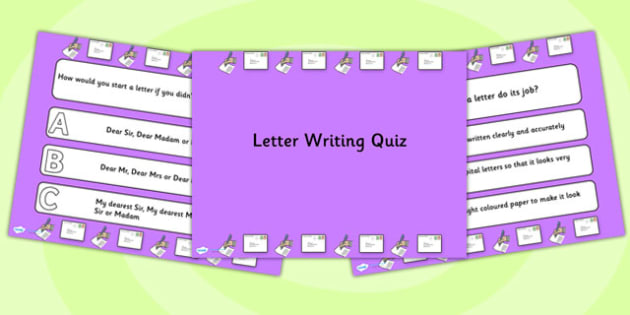 Letter Writing PowerPoint Quiz