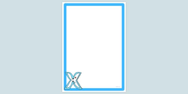 X-Ray Fish Lowercase X Page Border (teacher made)