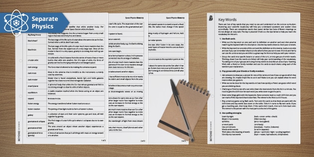 Space Physics Glossary | GCSE Physics | Beyond Secondary