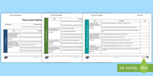 Technologies CfE First Level Tracker