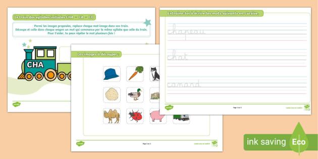 Phonologie - Le train des syllabes initiales CHA - CA - CO