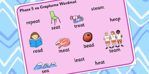 Phase 5 ea Grapheme Word Mat - phase five, graphemes, literacy