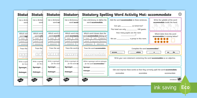 * NEW * Year 5 and 6 Statutory Spelling Words Activity Mat Pack