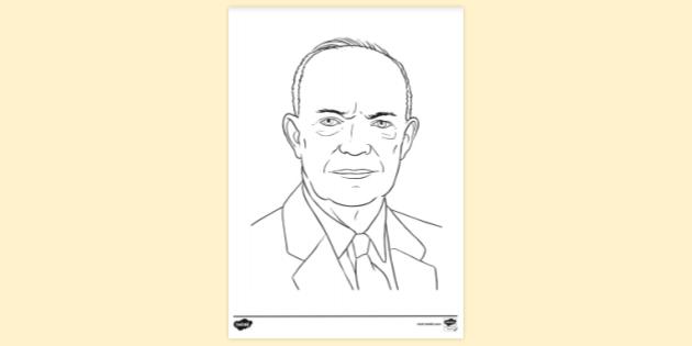 Dwight D Eisenhower Colouring Sheet Colouring | Colouring Sheets