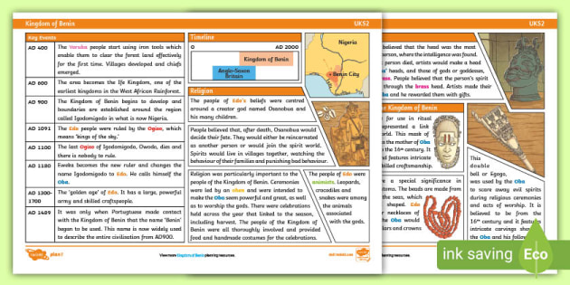 Kingdom of Benin Activities - Twinkl Homework Help - Twinkl