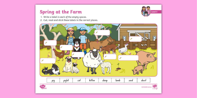 Phonics Level 3 Spring at the Farm Picture Worksheet
