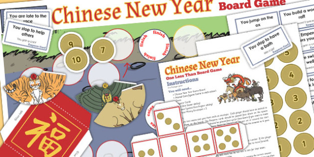 One Less Than Chinese New Year Board Game Board - board game