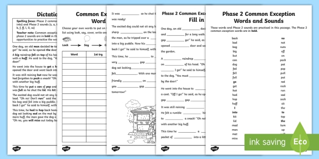 Phase 2 Dictation Passages Guide (teacher made)