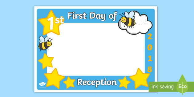 First Day of Reception Photo Booth Frame Cut-Outs