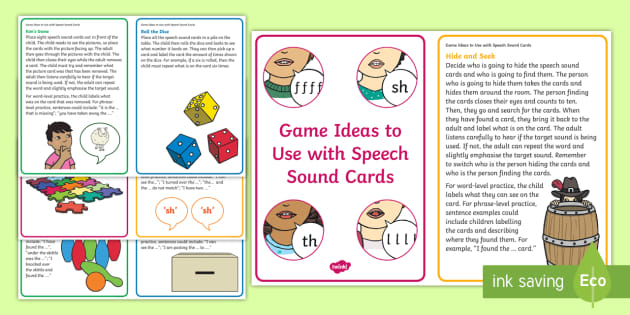 Game Ideas to Use with Speech Sound Cards