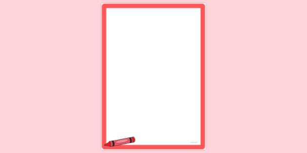 FREE! - Simple Red Crayon Page Border | Page Borders | Twinkl
