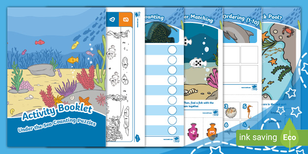 👉 * NEW * Activity Booklet - Under the Sea Counting Puzzles