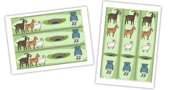 The Three Billy Goats Gruff Display Borders (teacher made)