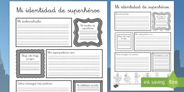 Ficha de actividad: Mi identidad de superhéroe