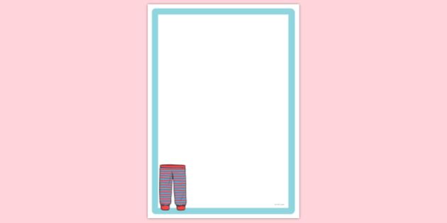 FREE! - * NEW * Simple Blank Pyjama Bottoms Page Border | Twinkl Page ...
