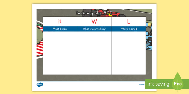 Indianapolis 500 KWL Chart (teacher made)