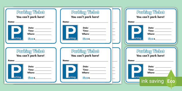 Bike Parking Tickets (teacher made)