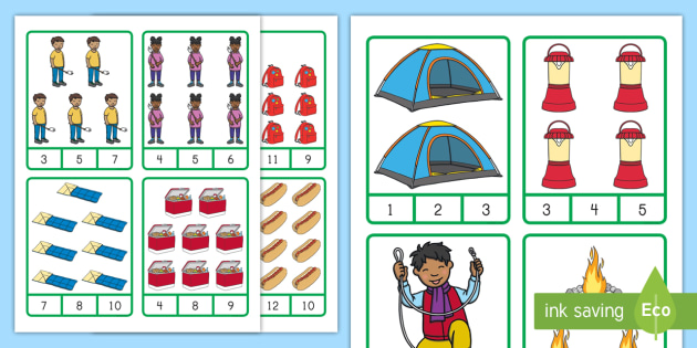 Camping Counting to 20 Clip Cards (teacher made)