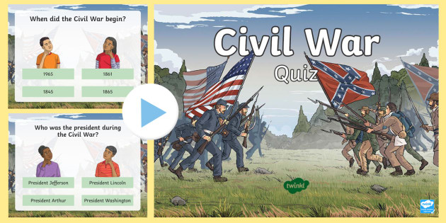 Civil War Interactive PowerPoint Quiz (Hecho por educadores)