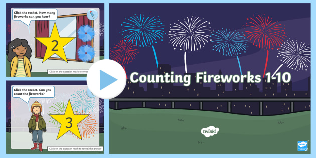 Counting Fireworks 1-10 PowerPoint