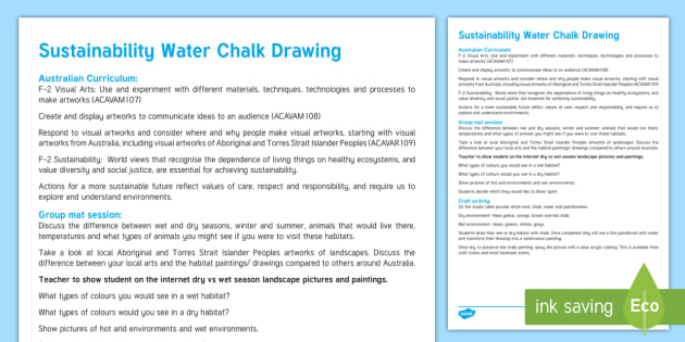 Sustainability Water Chalk Drawing Lesson Plan