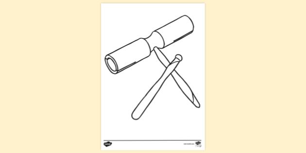 Claves Instrument Drawing