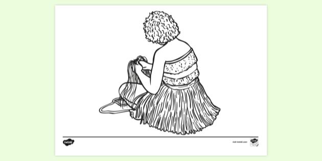 FREE! - Girl Weaving Rope Colouring Sheet | Colouring Sheets