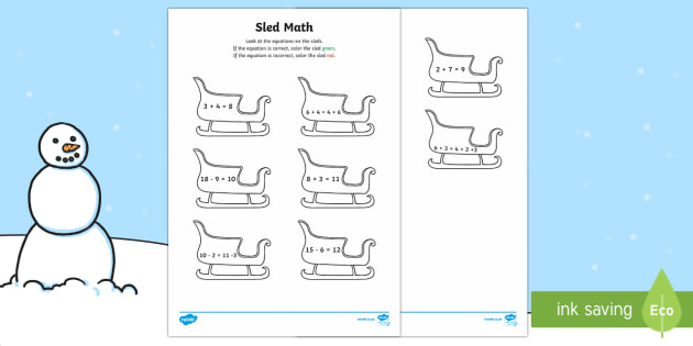Sled Math Activity