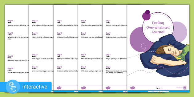 Interactive PDF: Feeling Overwhelmed Journal Worksheet