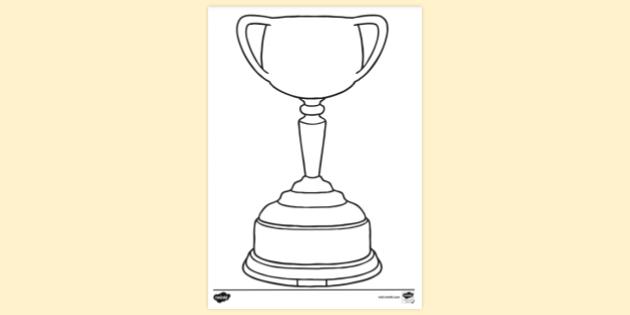 Trophy Colouring Sheet - KS1 Resources - Twinkl