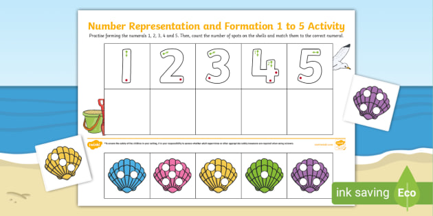 👉 Seaside-Themed Number Representation and Formation Activity