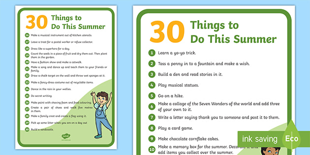 KS1 Summer Challenge Worksheet (teacher made)