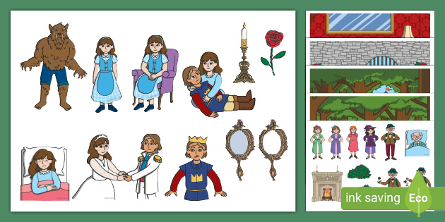 Beauty and the Beast Story Cut Outs (teacher made)