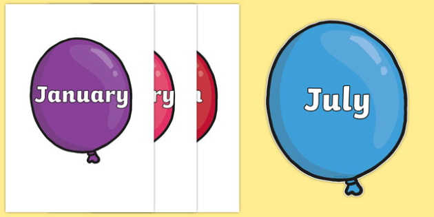 Months of the Year Display | Balloon Display Classroom