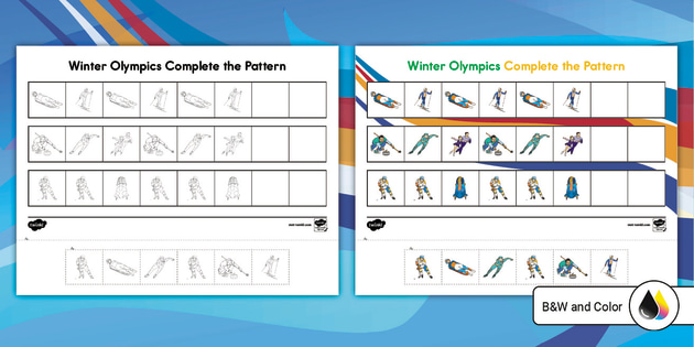 Winter Olympics Complete the Pattern Activity