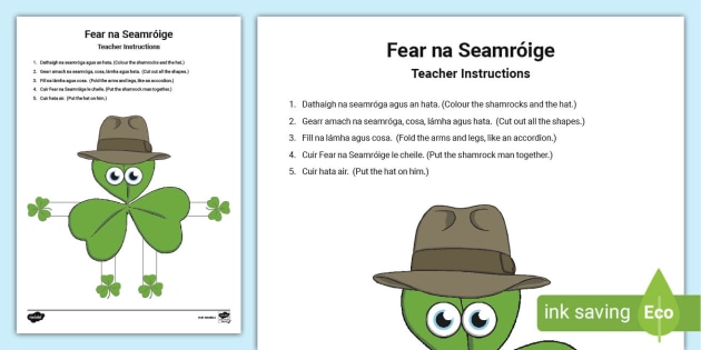 Make a Shamrock Man Activity Gaeilge (Teacher-Made)